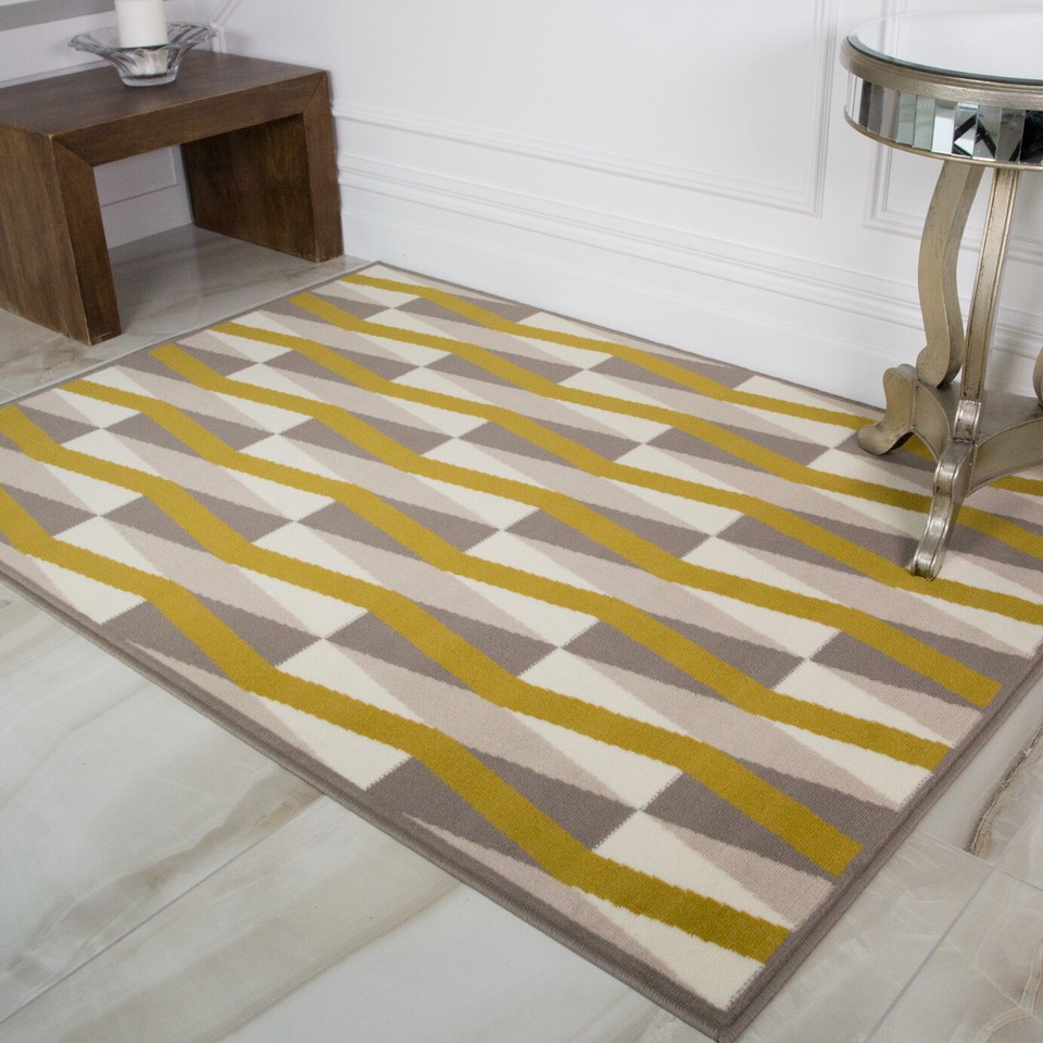 Ochre Mustard Yellow Gold Bright Large Area Rug Rugs for Living Room ...