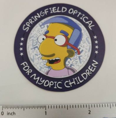 Simpsons Milhouse Glasses Waterproof Vinyl Logo Decal Sticker 2.5"x2.5 ...