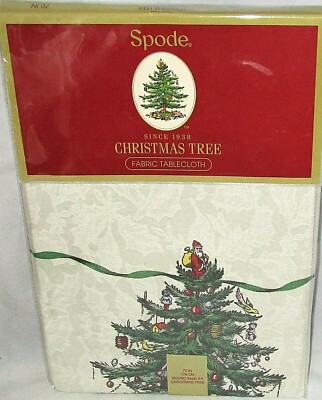 SPODE FABRIC TABLECLOTH "CHRISTMAS TREE" 70" Round Seats 4-6 People | eBay