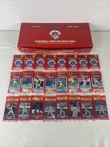1988 Score Baseball Rack Pack Box Premiere Edition! 31 Total Packs | eBay