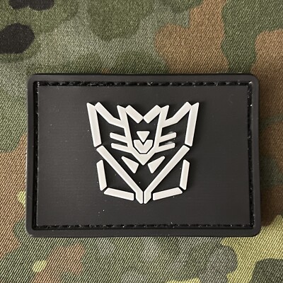 TRANSFORMERS DECEPTICON PVC Morale Patch w/ Hook Back SHOT Show 2024 GITD Glows | eBay