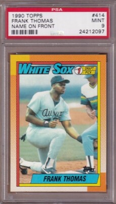 1990 Topps Frank Thomas Rookie Card #414 PSA 9 MINT Chicago White Sox ...