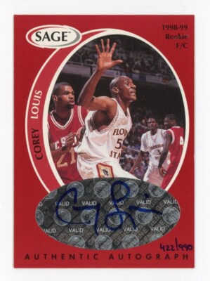 1998-99 Sage Auto - A25 Corey Louis - Florida State Seminoles - #'d 422 ...