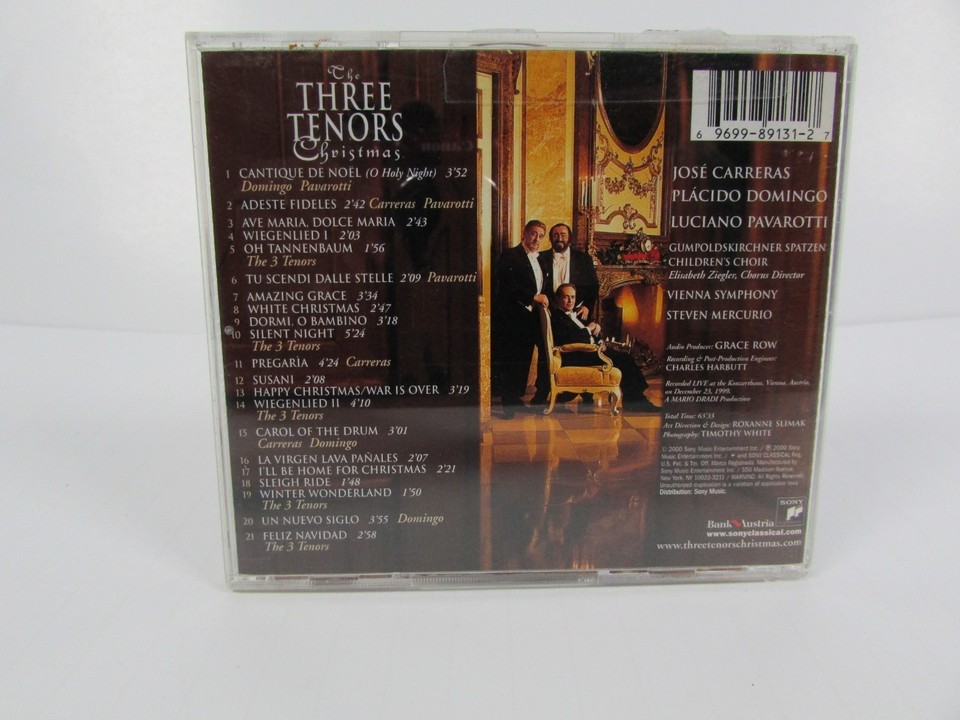 The Three Tenors Christmas (CD, 2000, Sony) Pavarotti, Domingo ...