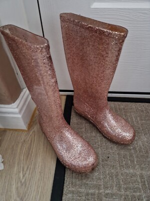Girls Children Pink Glitter Wellies size 13 | eBay UK