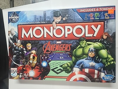 Monopoly Hasbro Board Game Marvel Avengers GOLD GAME FIGURES RARE NEW ...