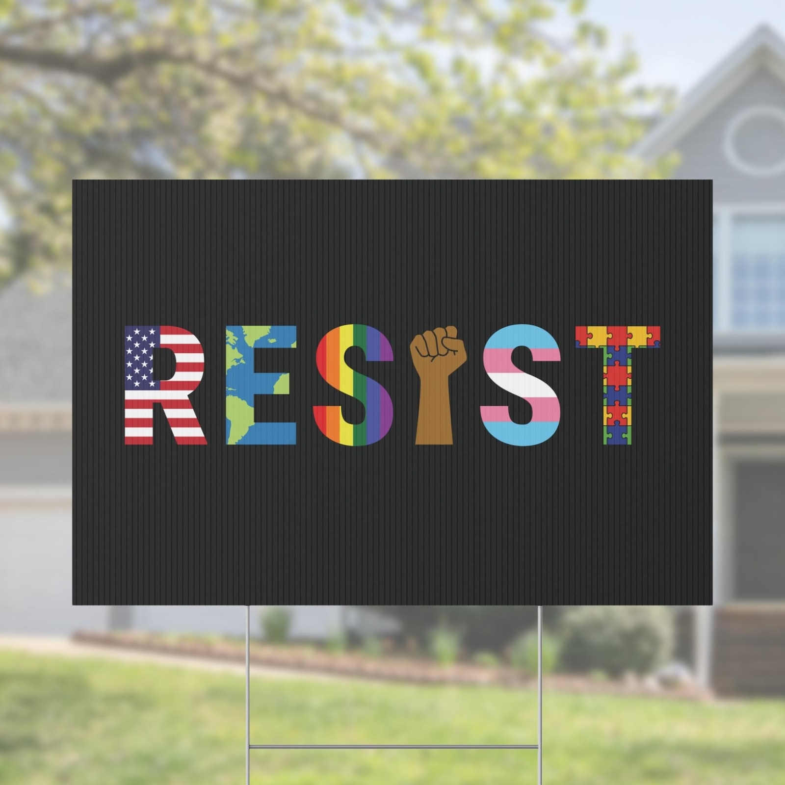Resist Fvck Trump Anti Maga FDT Democrat Gift Resist Fascism Yard Sign ...