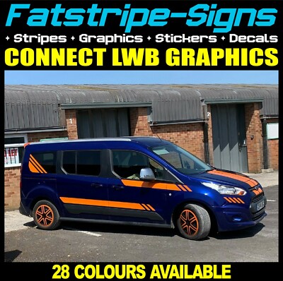 to fit FORD TRANSIT CONNECT LWB GRAPHICS STICKERS STRIPES DECALS VAN ...