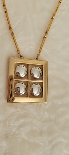 Artistry Amway Geometric Mod Square Circles Necklace 21 in Two Tone ...