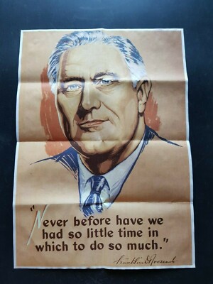 1944 WW2 AMERICA PRESIDENT FRANKLIN ROOSEVELT WAR PORTRAIT PROPAGANDA ...