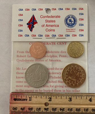 1861 (4) COIN CIVIL WAR SET INCLUDES BOOKLET RESTRIKES METAL CSA ...