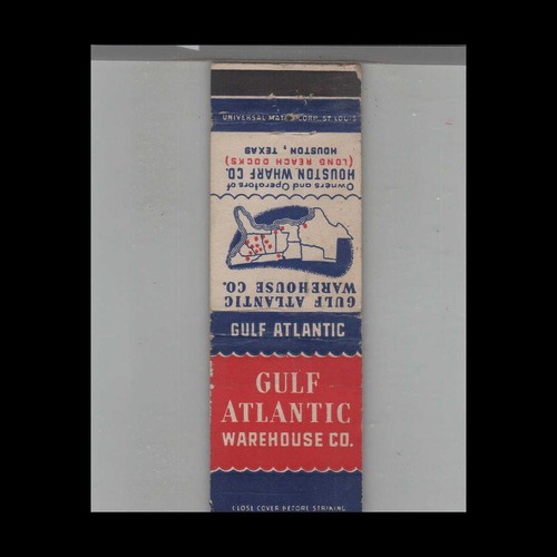 Matchbook Cover Trucking Gulf Atlantic Warehouse Co. Houston, TX | eBay