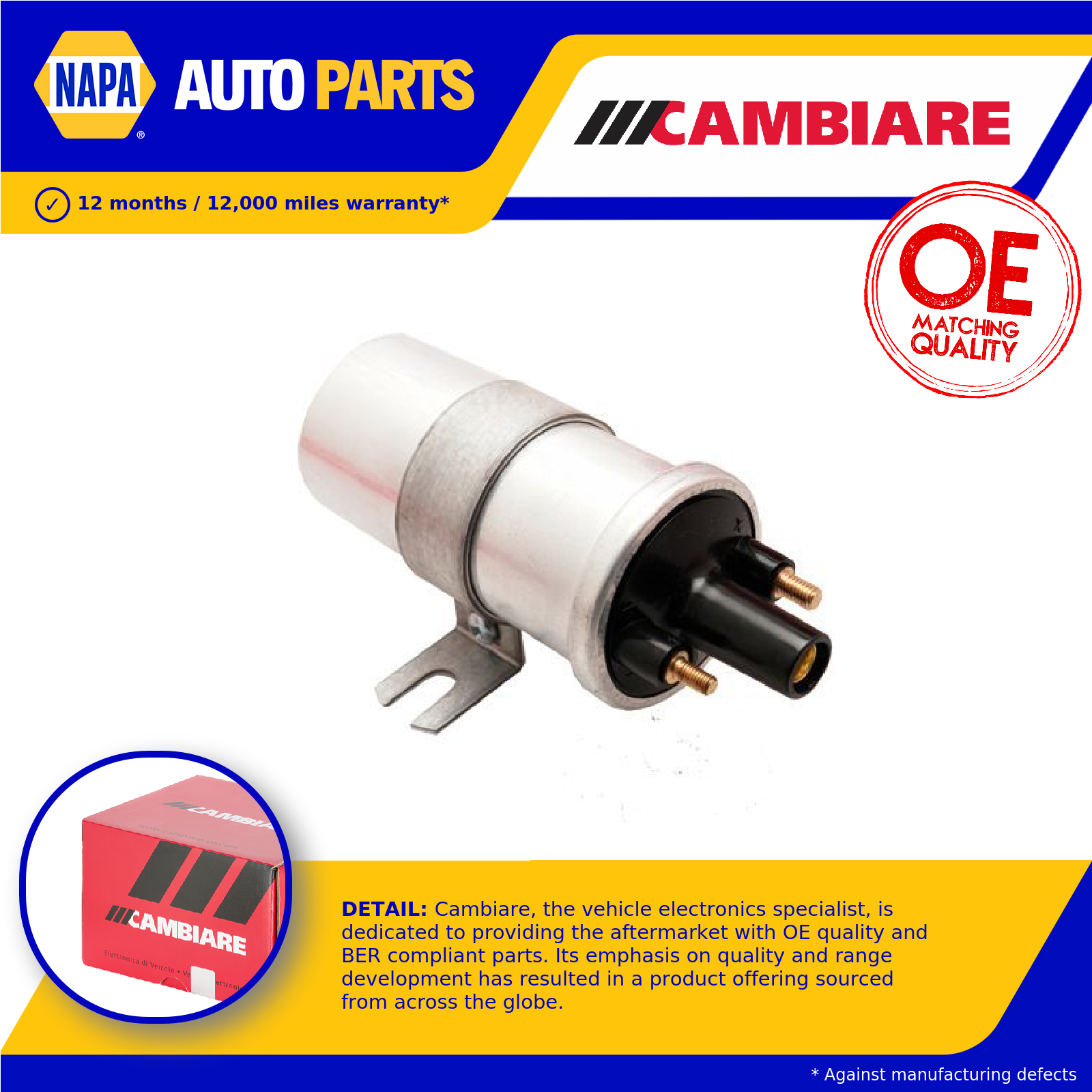 Ignition Coil fits FORD GRANADA Mk3 1.8 2.0 2.4 2.8 2.9 77 to 94 ...