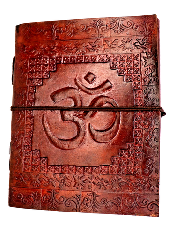 Om Embossed Vintage Leather Journal Handmade Paper Diary Writing ...