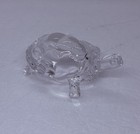 Vintage Crystal Glass Turtle Paperweight 3.25” Detailed Design Art ...