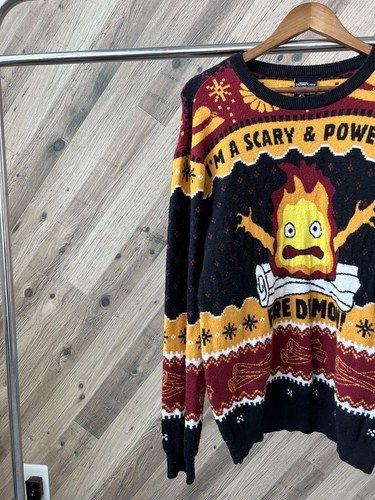 Studio Ghibli Howl'S Moving Castle Calcifer All-Over Pattern Knit Sweater | eBay