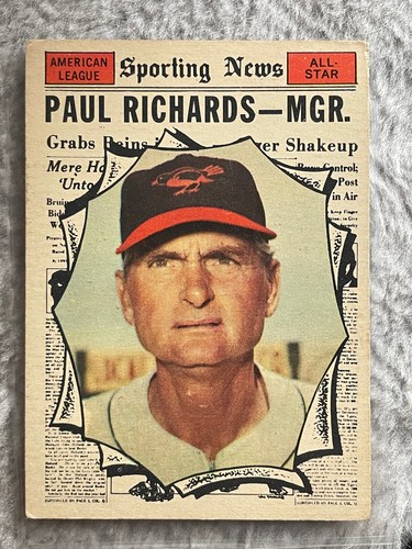 1961 Topps Paul Richards - MGR. All Star Card 566 | eBay