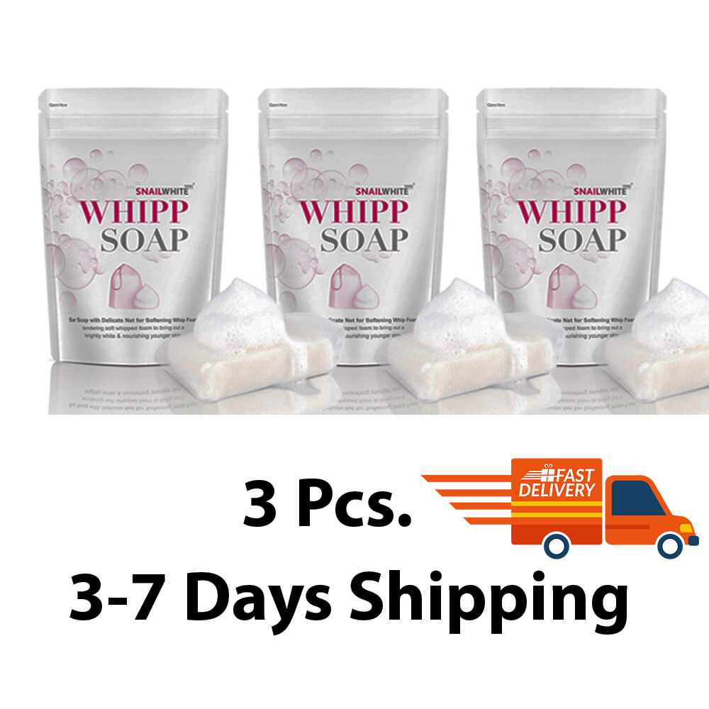 100gx3 Snail White Whipp Soap Delicate Net Softening Bar Foam Face ...