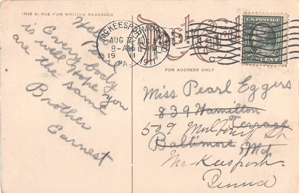 Beautiful Lady Wearing Red Bow in Her Hair-1911 PC-Signed Artist Archie ...