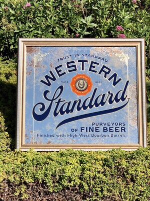 Western Standard Purveyors Of Fine Beer Bar Mirror Man Cave Pub "New ...