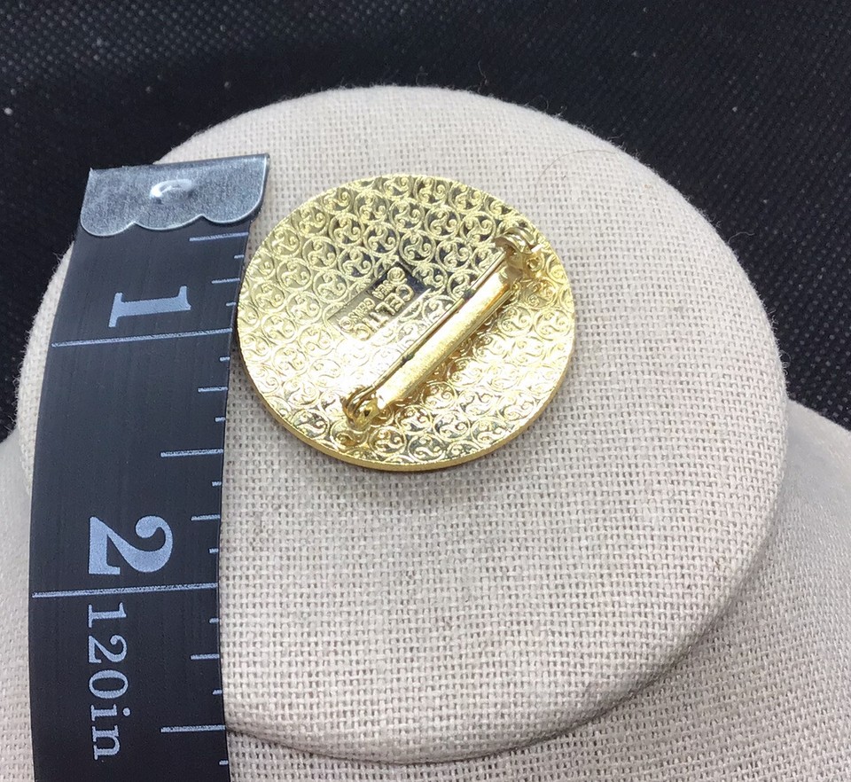 Vintage Gold Tone Costume Irish Celtic Symbol Red Enameled Pin Z963 | eBay