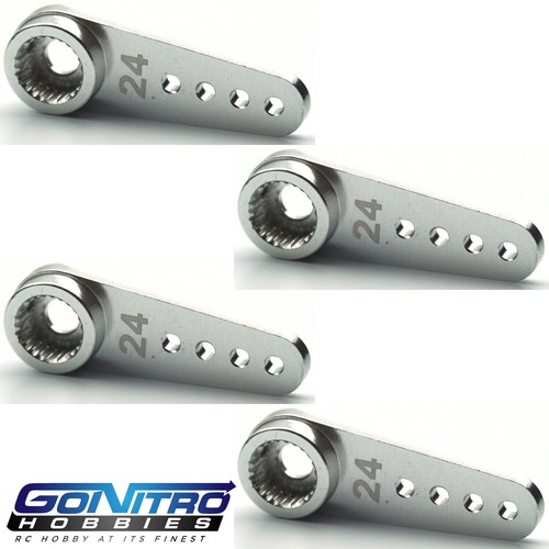 Go Nitro Hobbies 24T Small Aluminum One Way Servo Arm 4 Silver Hitec | eBay