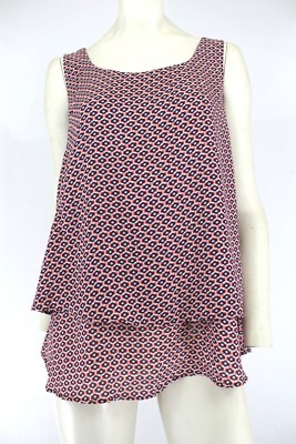 Per Seption Concept Dual Layer Diamond Patterned Casual Tank Top ...