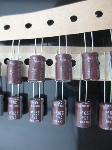 100pcs NCC Nippon Chemi-Con KMG 220mfd 25V 220UF electrolytic Capacitor ...