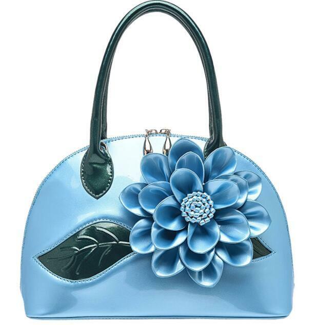 Fashion Patent Leather Women Handbag Flower Crossbody Bag Lady Shoulder ...