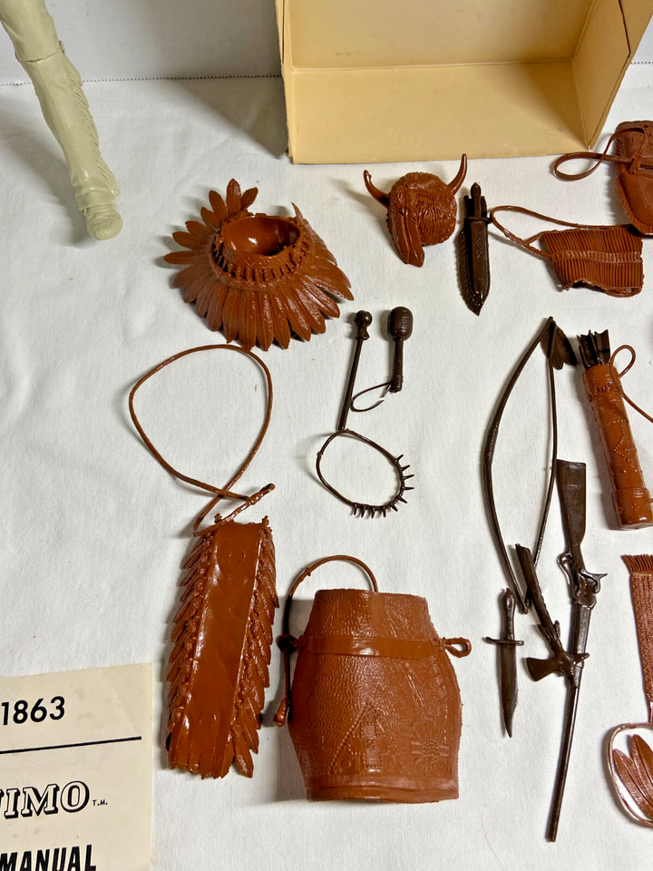 Vintage 1967 Geronimo Marx Toy Action Figure Fort Apache Fighters W/Box ...