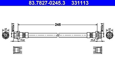 ATE Brake Hose For BMW X5 X6 E70 E71 E72 F15 F85 34326776868 | eBay
