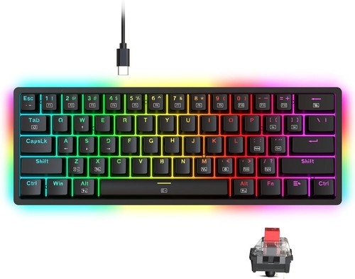 Mini Wired Gaming Keyboard Compact 60 Percent Keyboard | eBay