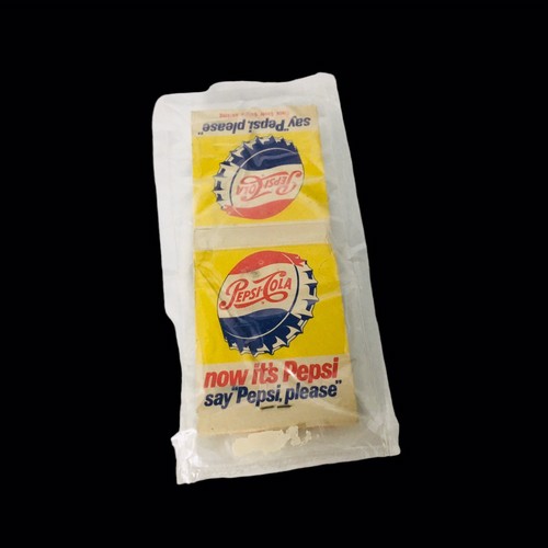 Vintage Pepsi Cola Matches 1960's Yellow Bottle Cap Logo "Say Pepsi ...