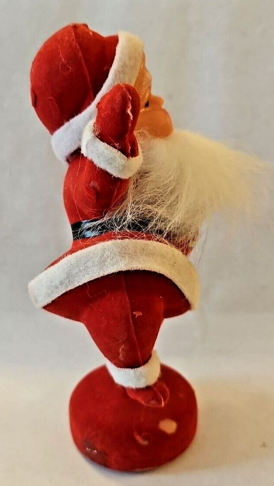 Vintage Dancing Santa Red Plastic w Felt Christmas | eBay