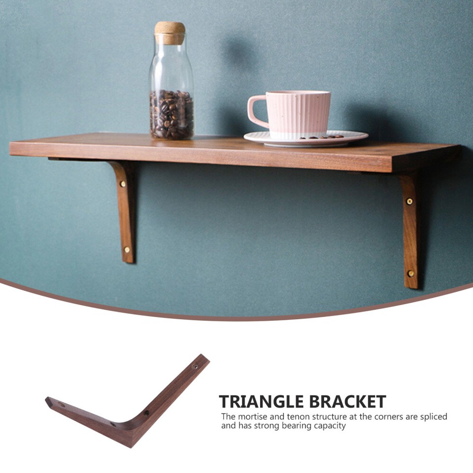 1PC Shelf Brackets Solid Wood Shelf Holders Wall Mounted Shelves ...