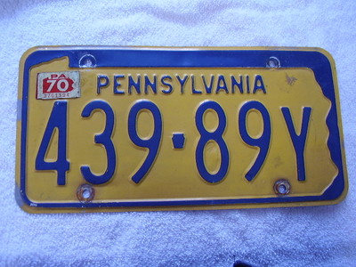 1970 PENNSYLVANIA LICENSE PLATE 439-89Y | eBay