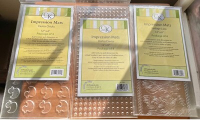 3 Ck Products Texture Fondant Mat Cake Decorating Rubber Duck Dots Lace ...