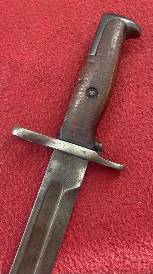 Original 1905 US SPRINGFIELD SA 1906 BAYONET WWI M1910 SCABBARD CANVAS ...
