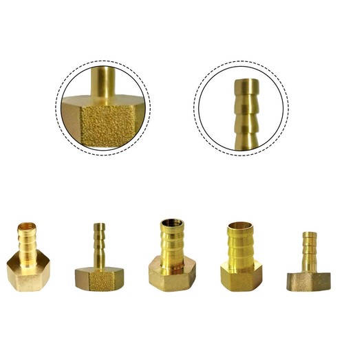 6 Pack 4 Point Brass Internal Thread Barbed Hose Connectors for Air ...