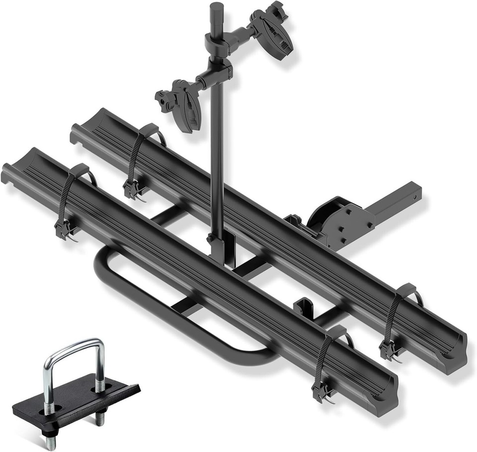 2 EBike Rack with Ramp Heavy Duty 200 Lbs Max Loading for Standard 2 ...