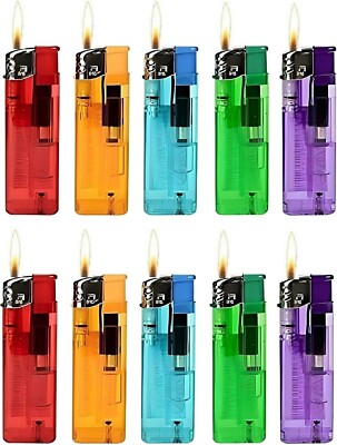 ELECTRONIC LIGHTERS REFILLABLE GAS CHILD SAFETY ADJUSTABLE FLAME IN 5 ...