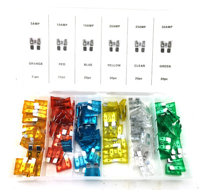 120P Auto Fuse assortment color code mark copper blade type fuse in ...