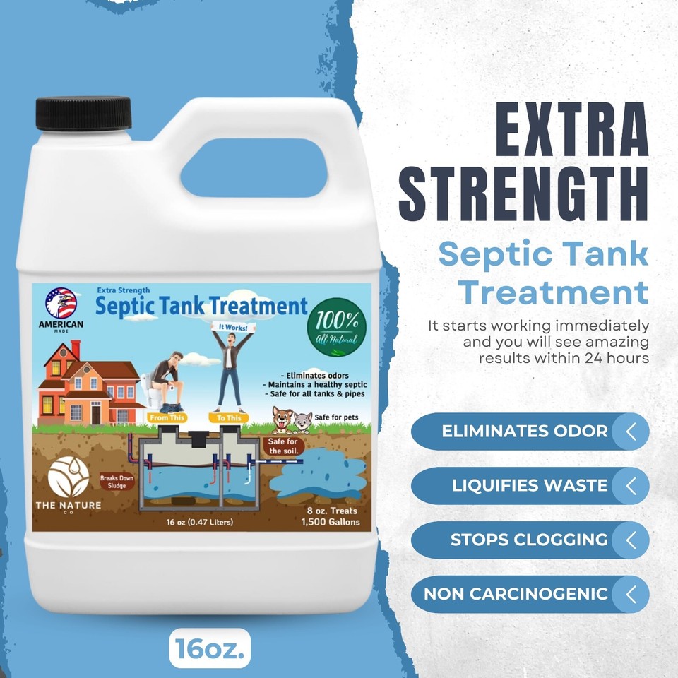All Natural, Extra-Strength Septic Tank Treatment - Eliminates Odor ...