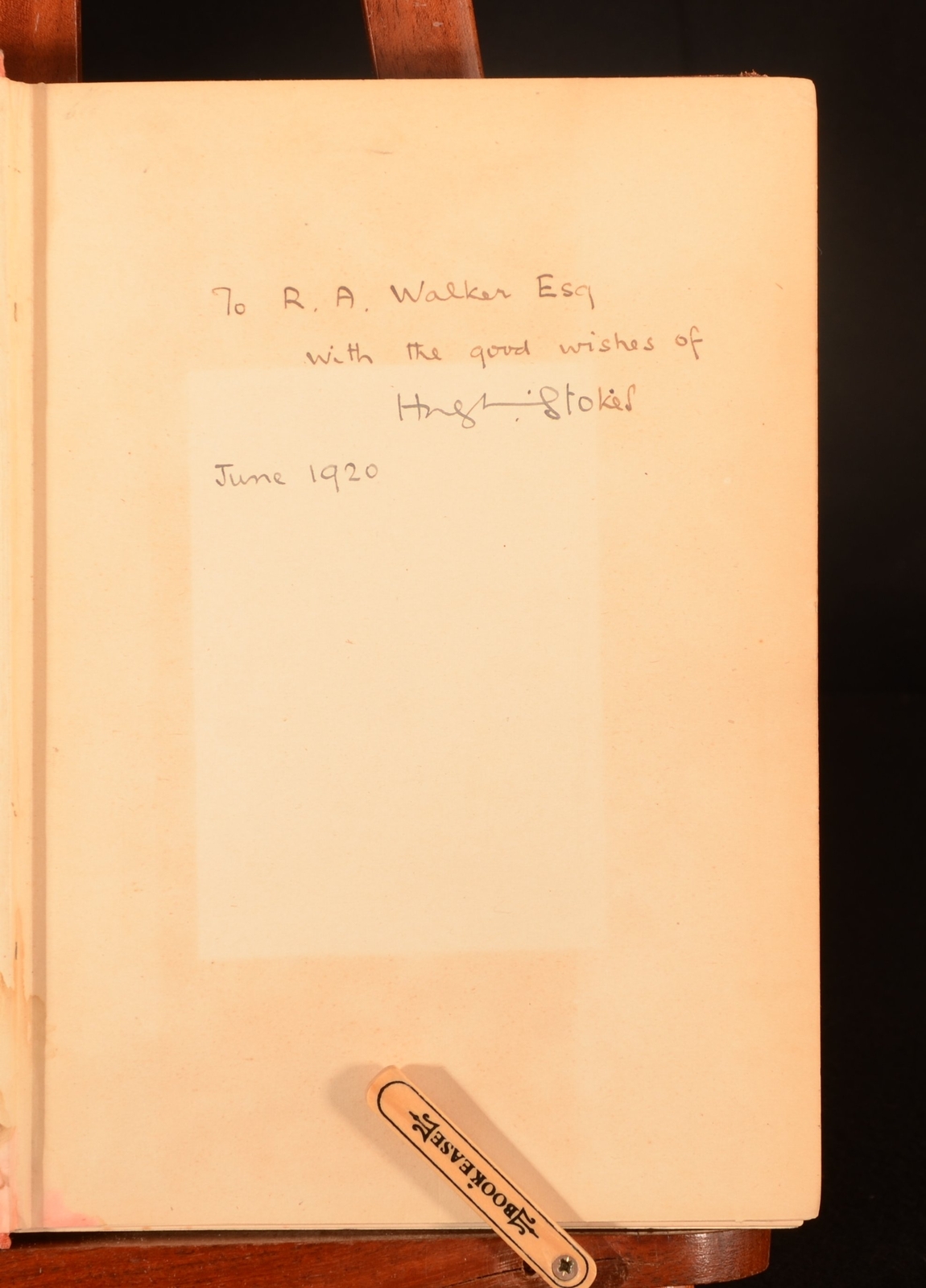 1914 Francisco Goya Hugh Stokes Signed Dedicated R. A. Walker Bookplate ...