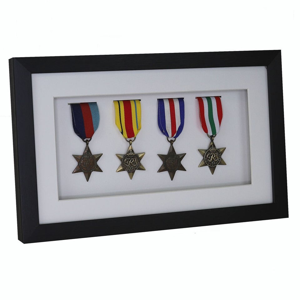 3d Deep Box Frame To Display War Military Sports Medals Black White ...
