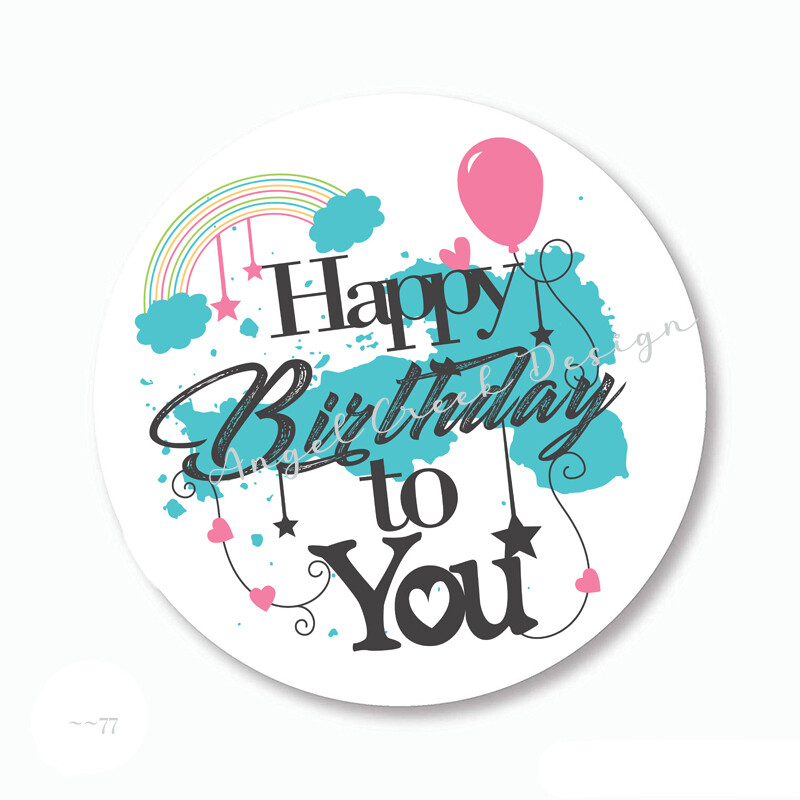 Birthday Scrapbook Stickers Envelope Seals Labels Happy Birthday To You ...