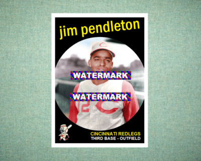 Jim Pendleton Cincinnati Redlegs 1959 Style Custom Baseball Art Card | eBay