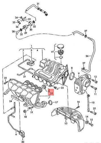 Genuine VW SKODA Beetle Cabrio Intake Manifold - Lower Part 06A133204CP ...