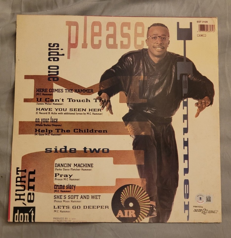 MC Hammer signed Please Hammer Dont Hurt Em vinyl LP record Beckett COA ...