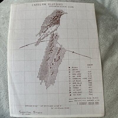 Eastern Bluebird (Elnor Hilty) Cross Stitch Pattern Sheet | eBay